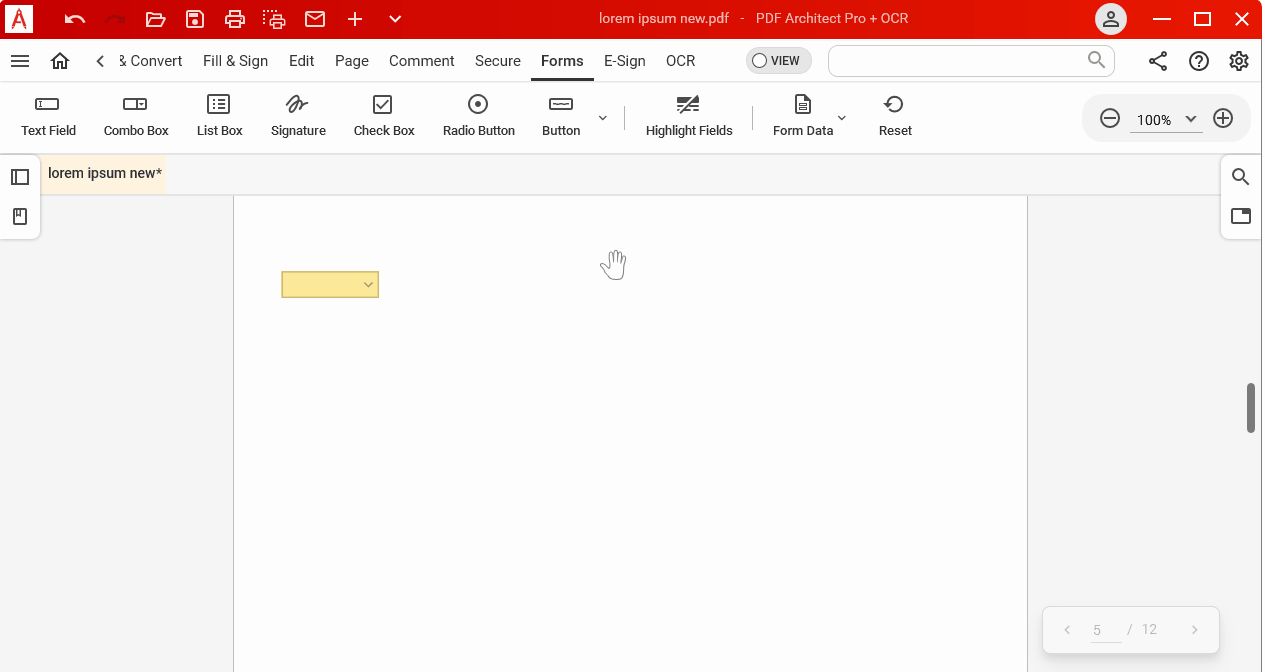 How to add a combo box (dropdown menu) to a form? – PDF Architect