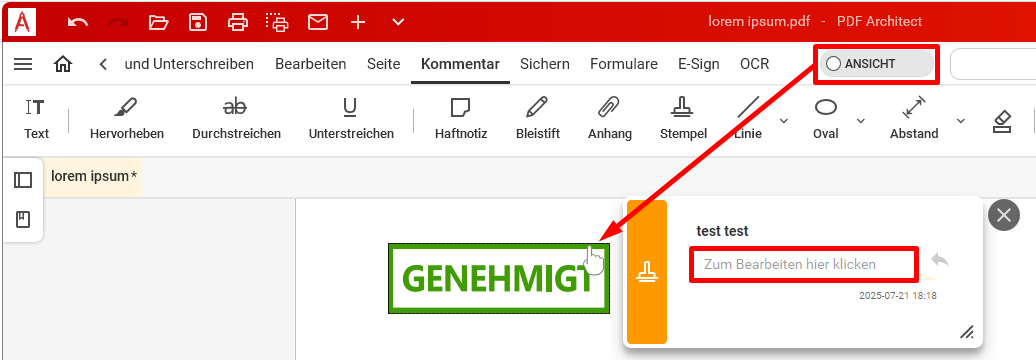 Wie kann ich einen Stempel zu meinem Dokument hinzufügen? – PDF Architect