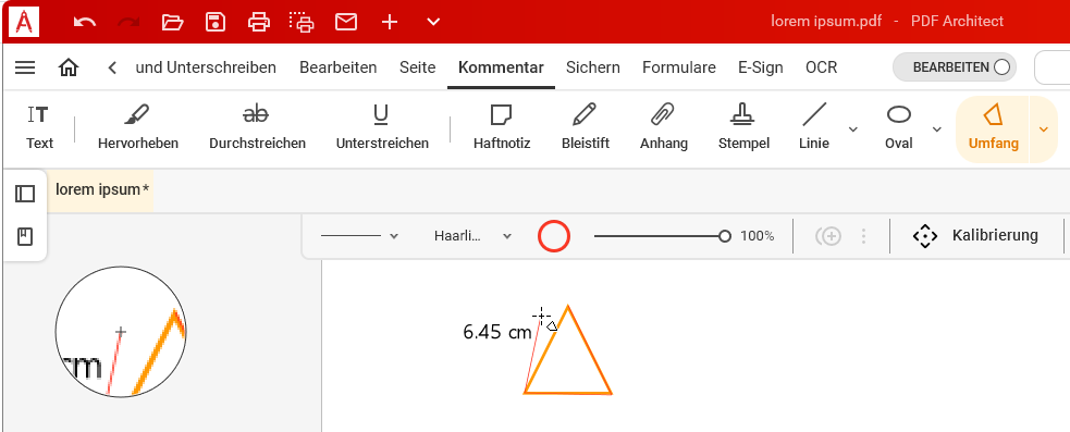 Wie verwende ich die Messen-Tools? – PDF Architect