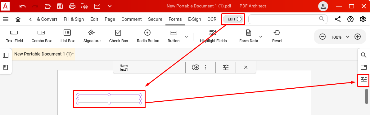 How to change the form field values properties? – PDF Architect