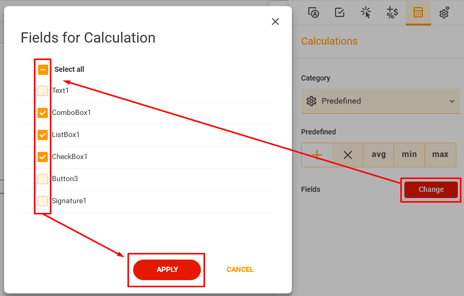 How to change the form field calculations properties? – PDF Architect