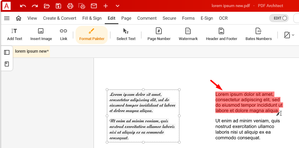 How to use the Format Painter? – PDF Architect